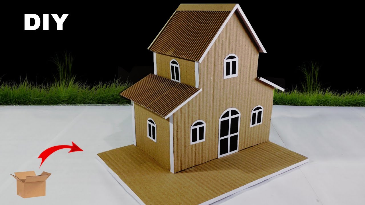 How to make cardboard house model|| DIY cardboard house # ...