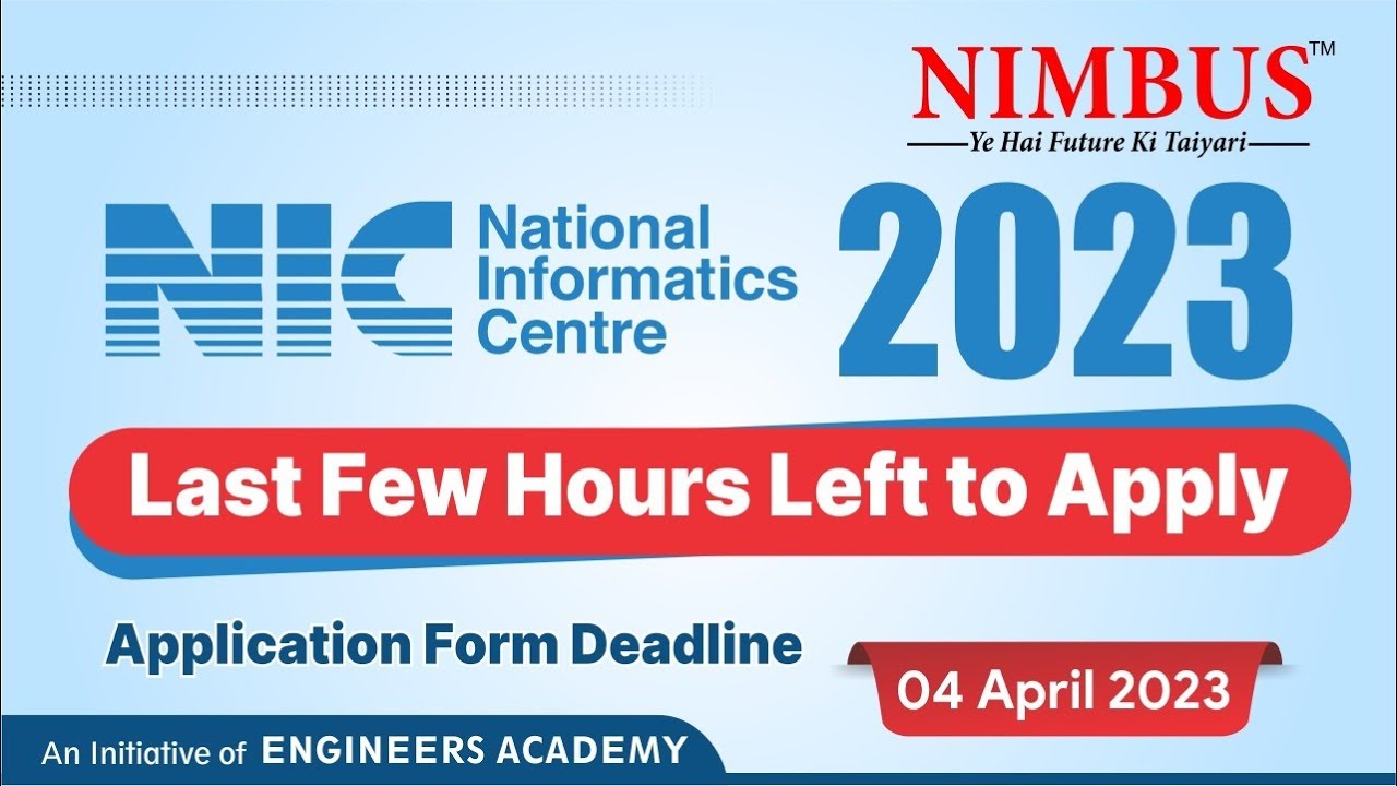 📣📣NIC 2023 Aspirants 📣📣 Last few hours remaining to fill the form ...