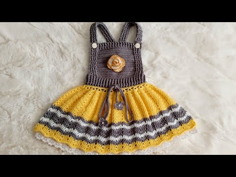 SAÍA JARDINEIRA  INFANTIL Em CROCHÊ de 2 a 3 ano .