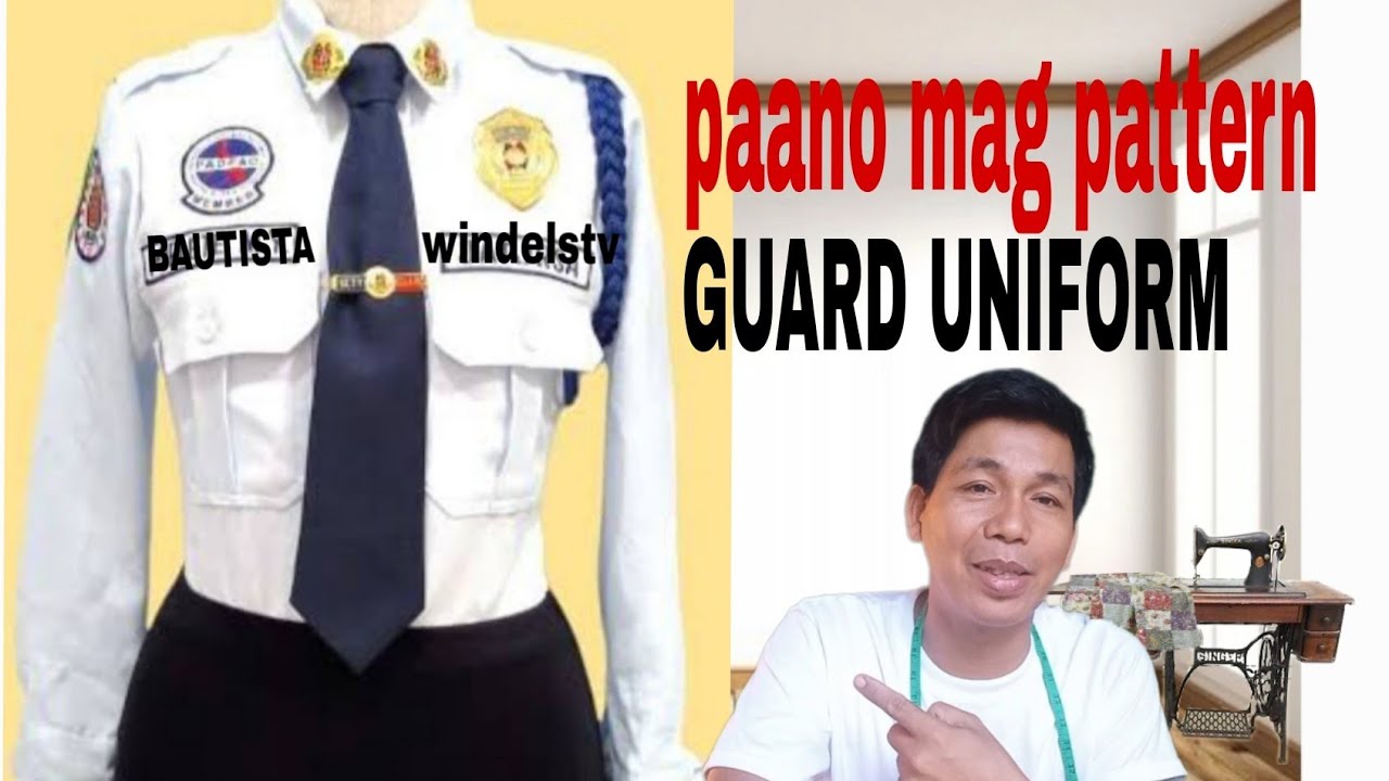 paano mag pattern ng security guard uniform - YouTube
