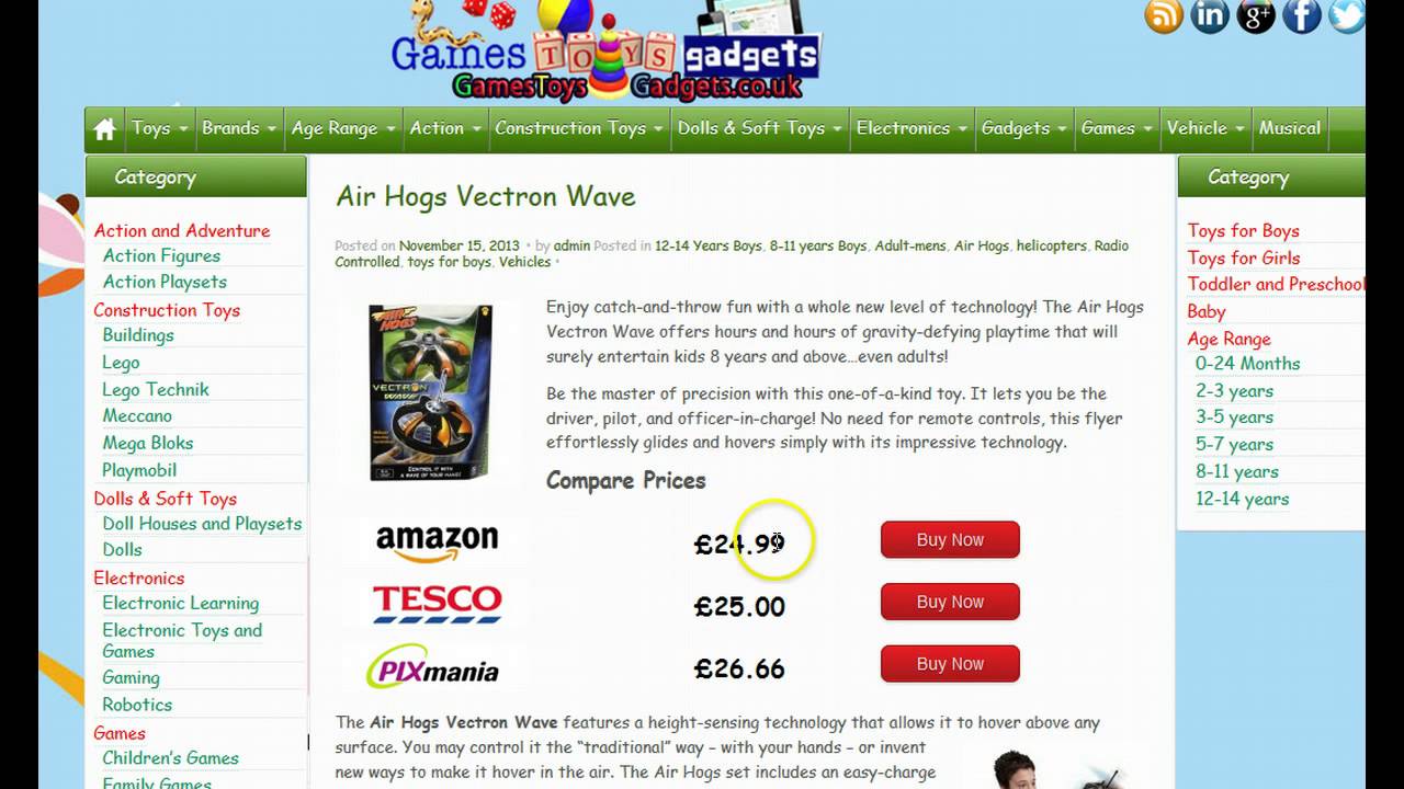 Compare Air Hogs Vectron Wave - YouTube