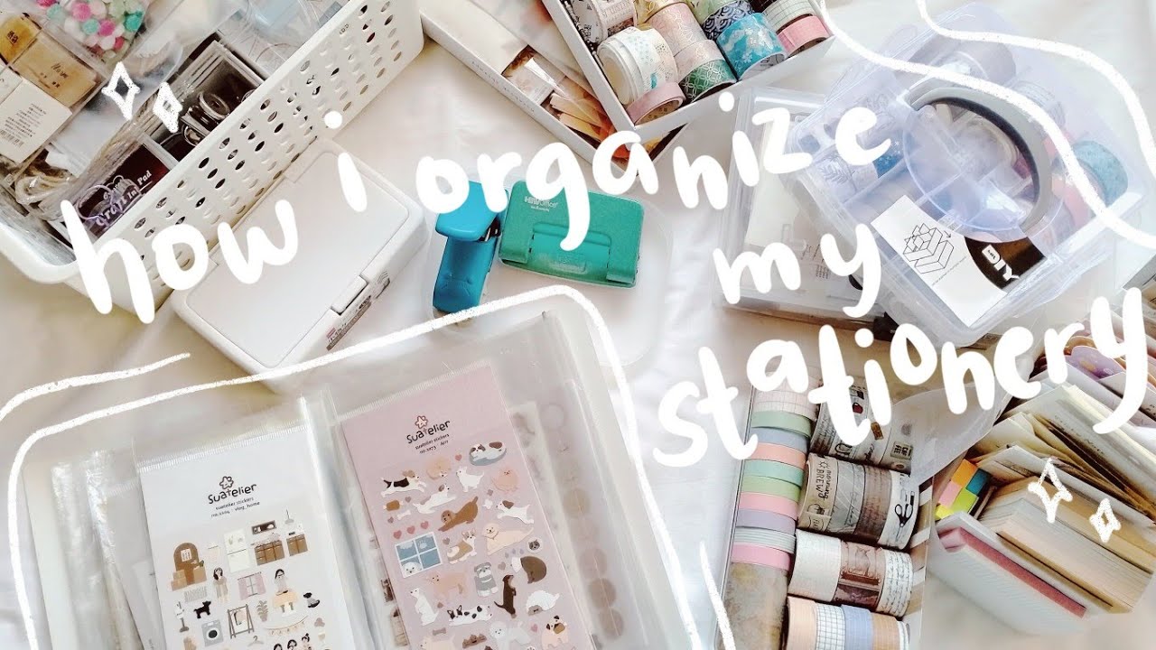 how i organize my stationery - YouTube