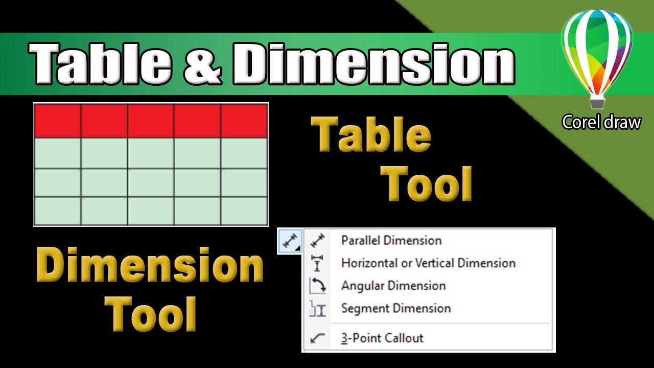 table tools in corer draw - 16 | dimension tool | coreldraw tutorial ...