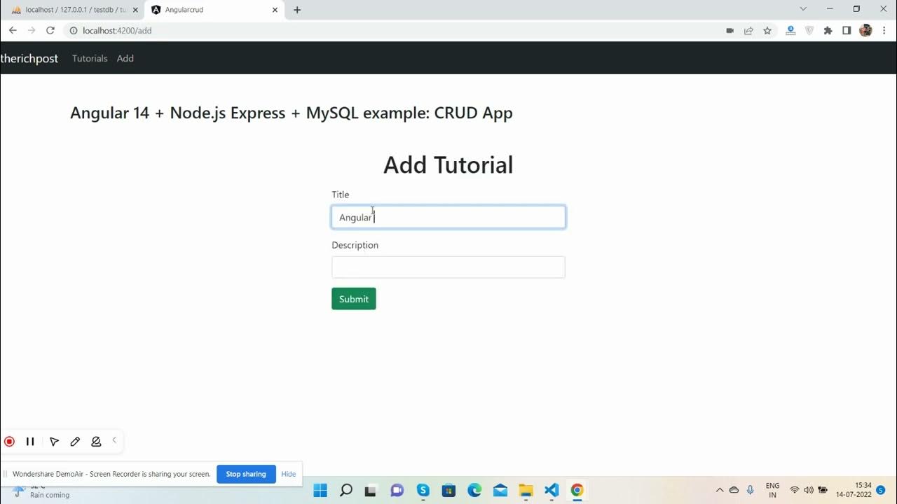 Angular 14 + Node.js Express + MySQL example: CRUD App - YouTube