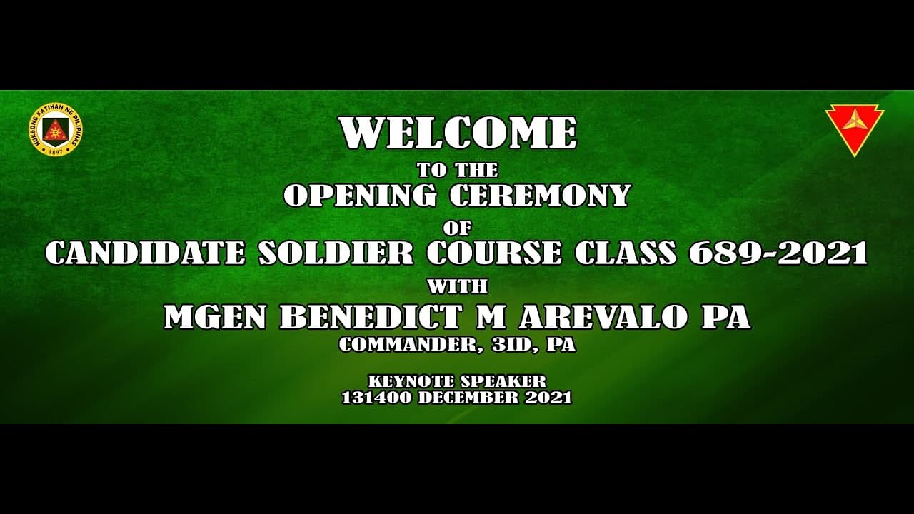 OPENING CEREMONY CANDIDATE SOLDIER COURSE CLASS 689-2021 - YouTube