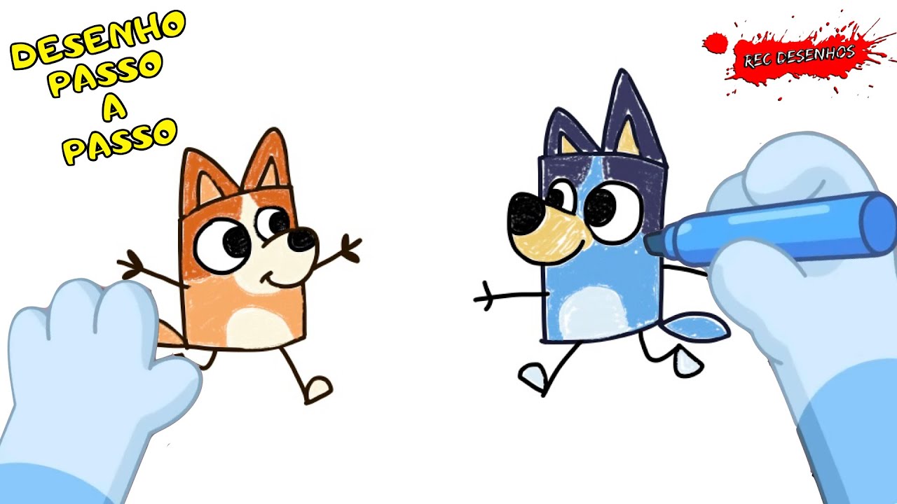 COMO DESENHAR a BLUEY e a BINGO | How to draw Bluey and Bingo - YouTube