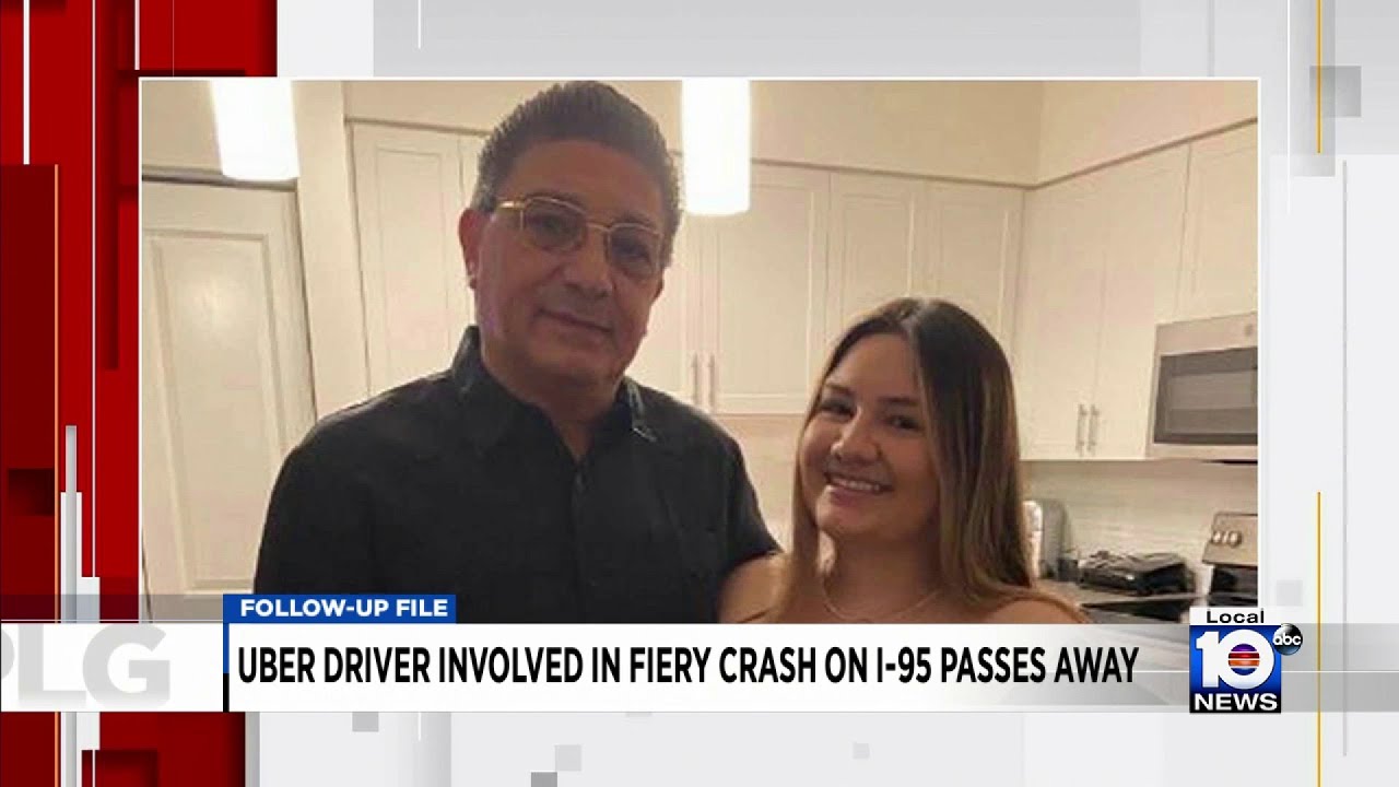 Uber driver hurt in fiery crash on I-95 has passed away - YouTube