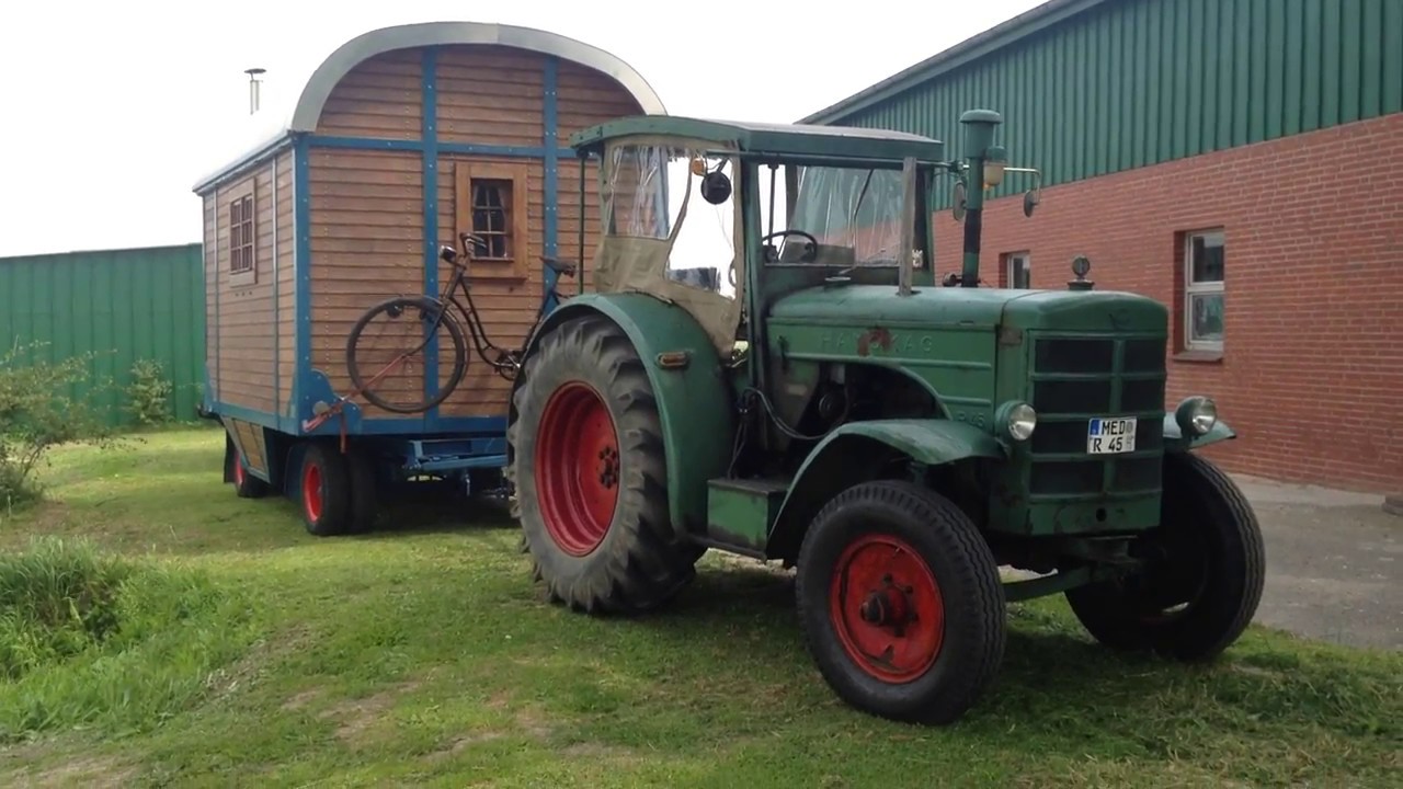Hanomag R45 mit Stork Schaustellerwagen und Marschner Planenwagen - YouTube