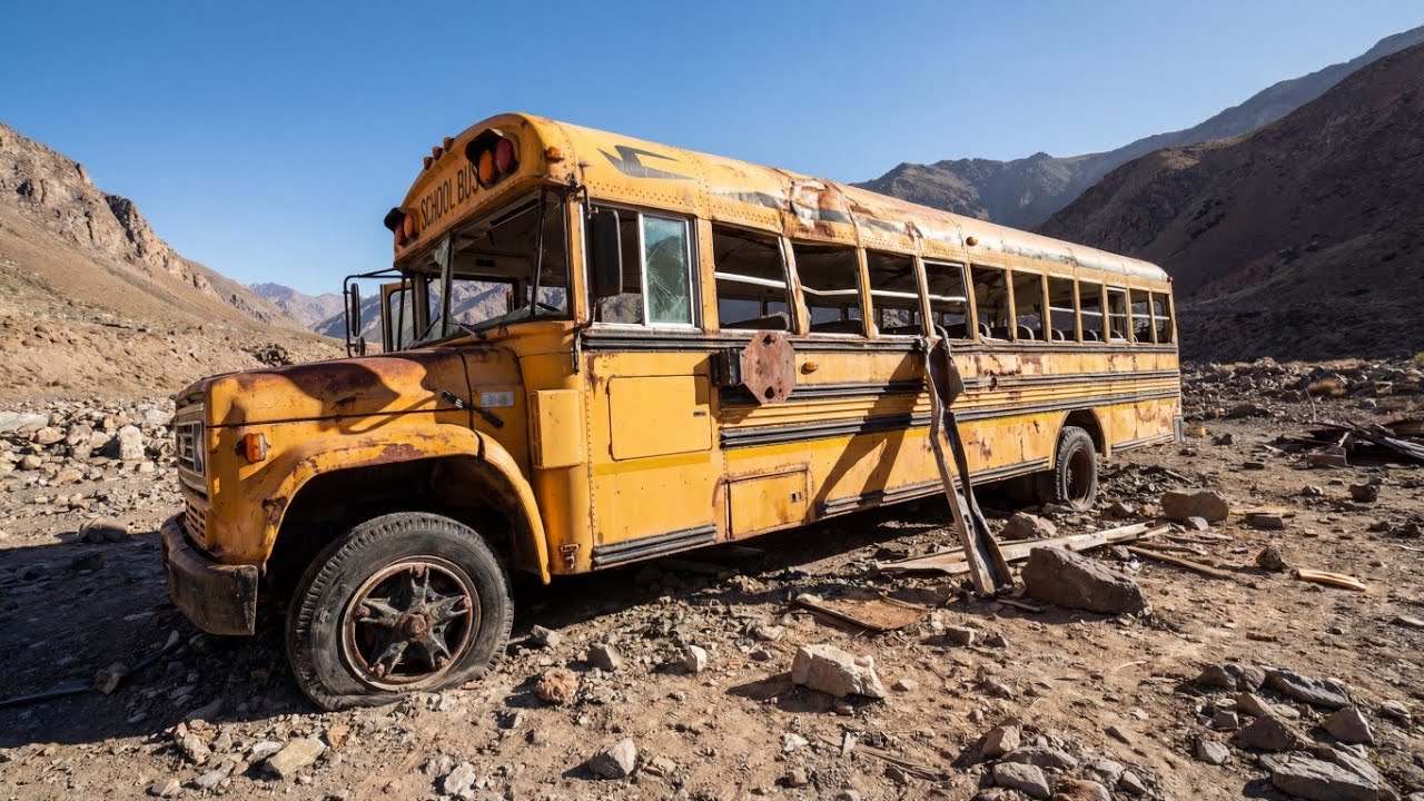 Abandoned School Bus Falls Off Mountain Complete Restoration - YouTube