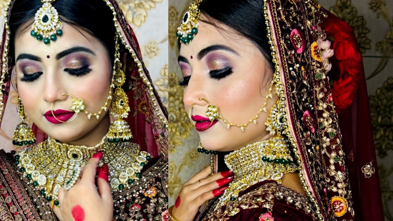 step by step bridal makeup tutorial #easy #makeup #makeuptutorial - YouTube