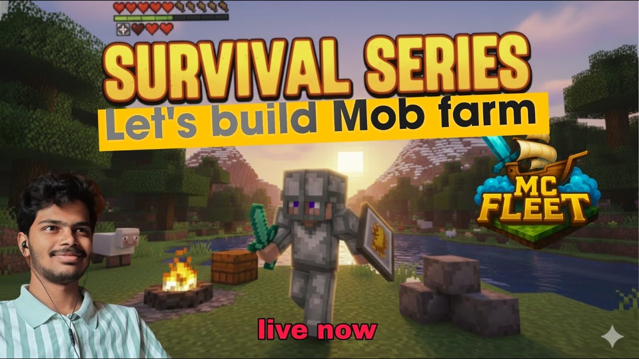Building Mob Farm Mc fleet Minecraft live - YouTube