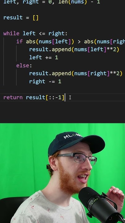 2 Pointer Algorithm Question Asked by Google! | Squares of Sorted Array - Leetcode 977 - YouTube
