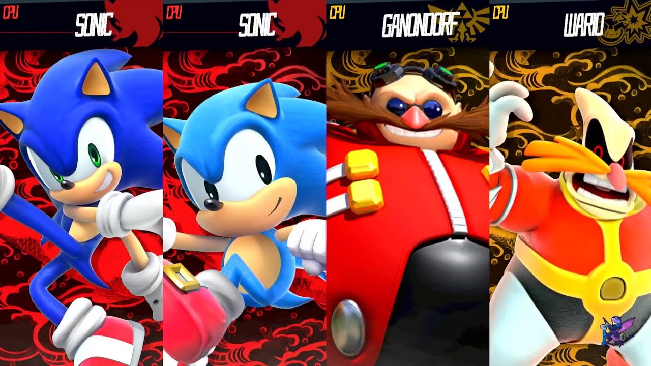 Sonic & Classic Sonic Vs Eggman & Robotnik - Super Smash Bros Mods ...