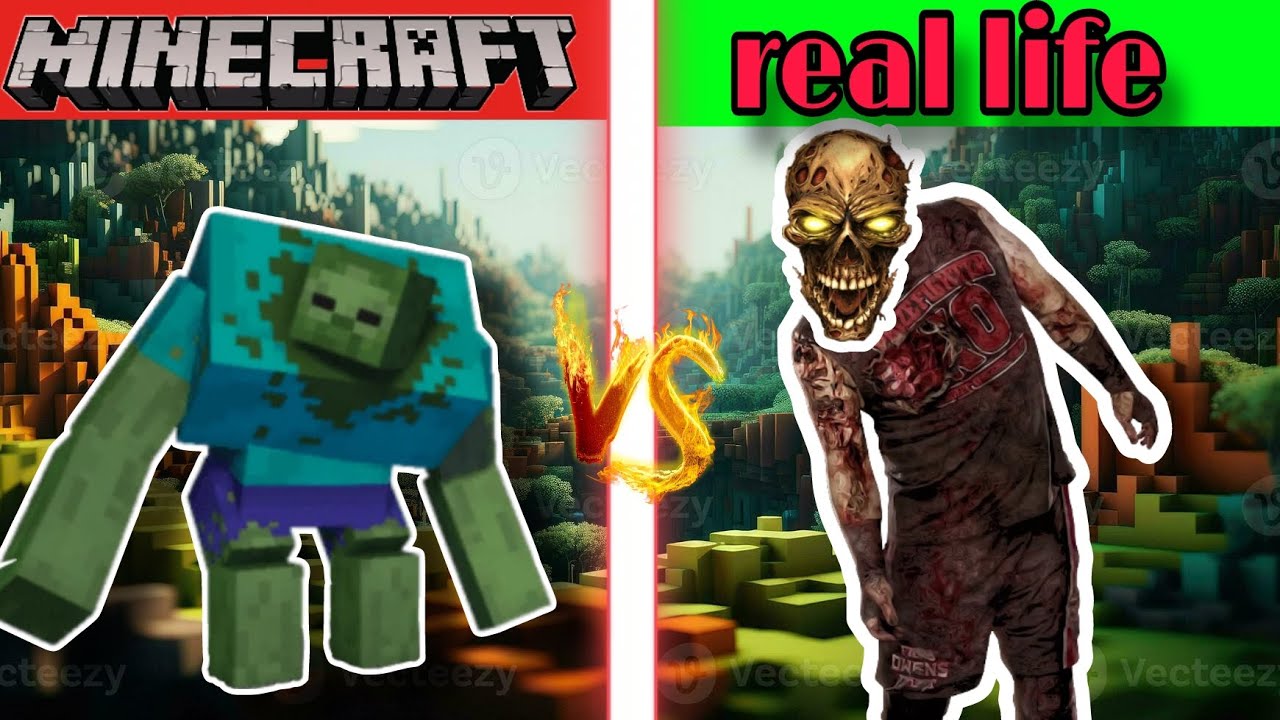 Minecraft vs real life.( Mutant mobs, mobs, items, blocks, entity ...