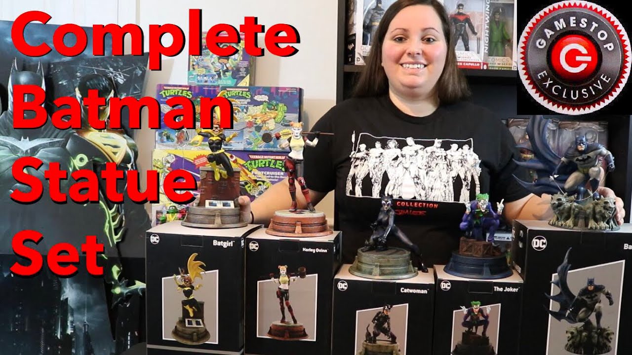 COMPLETE set of GameStop Exclusive Batman Statues (Batman, Joker ...