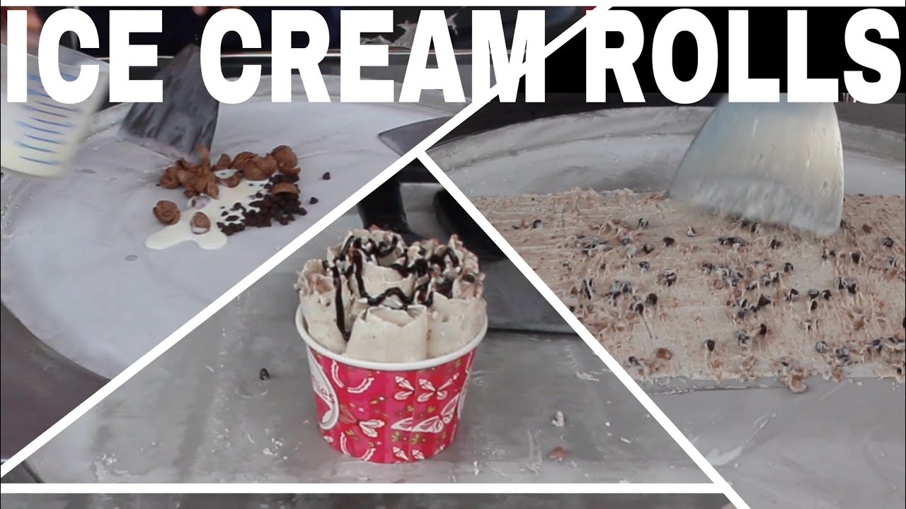 Ice Cream Rolls - Vanilla - Chocolate - Eis Rollen - YouTube
