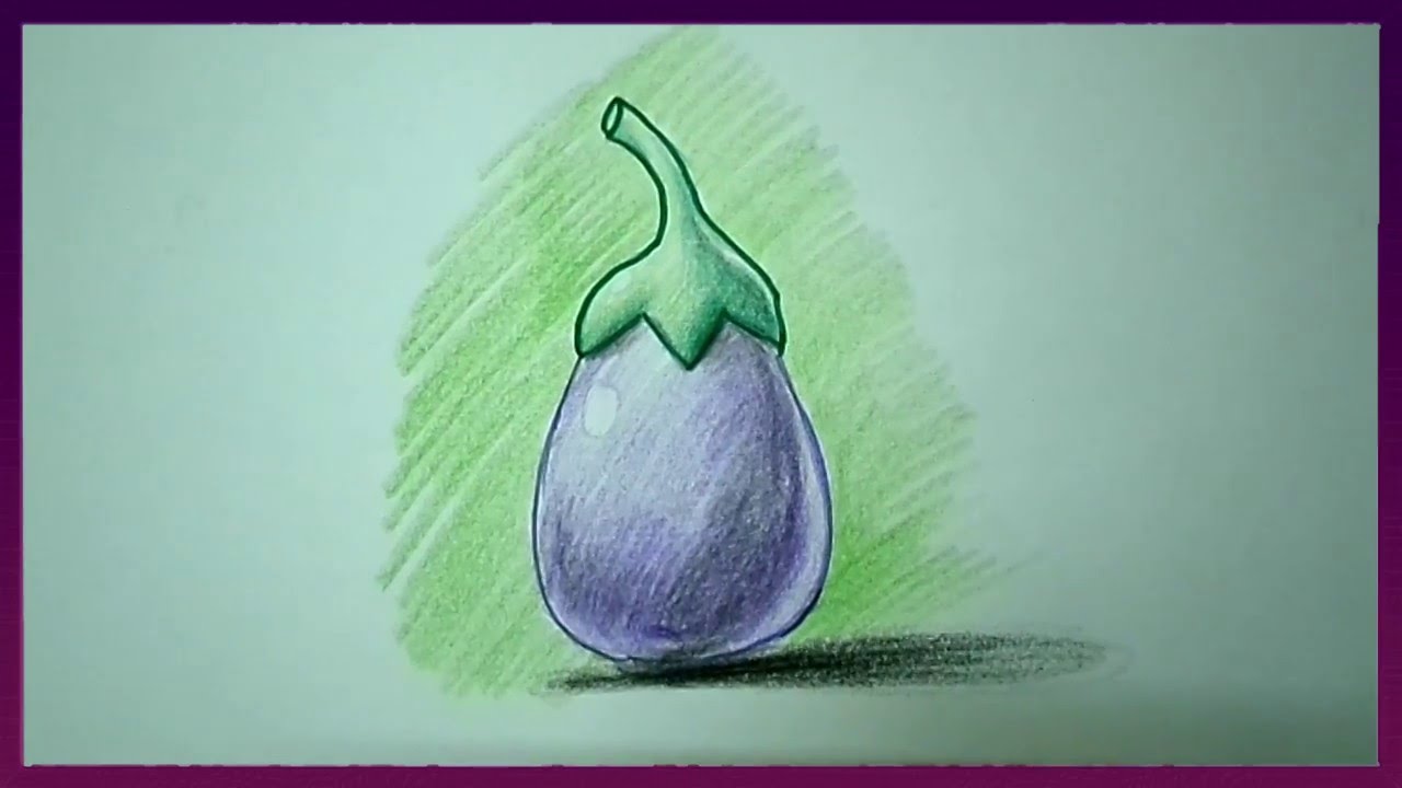 How to Draw Eggplant Step by Step - YouTube
