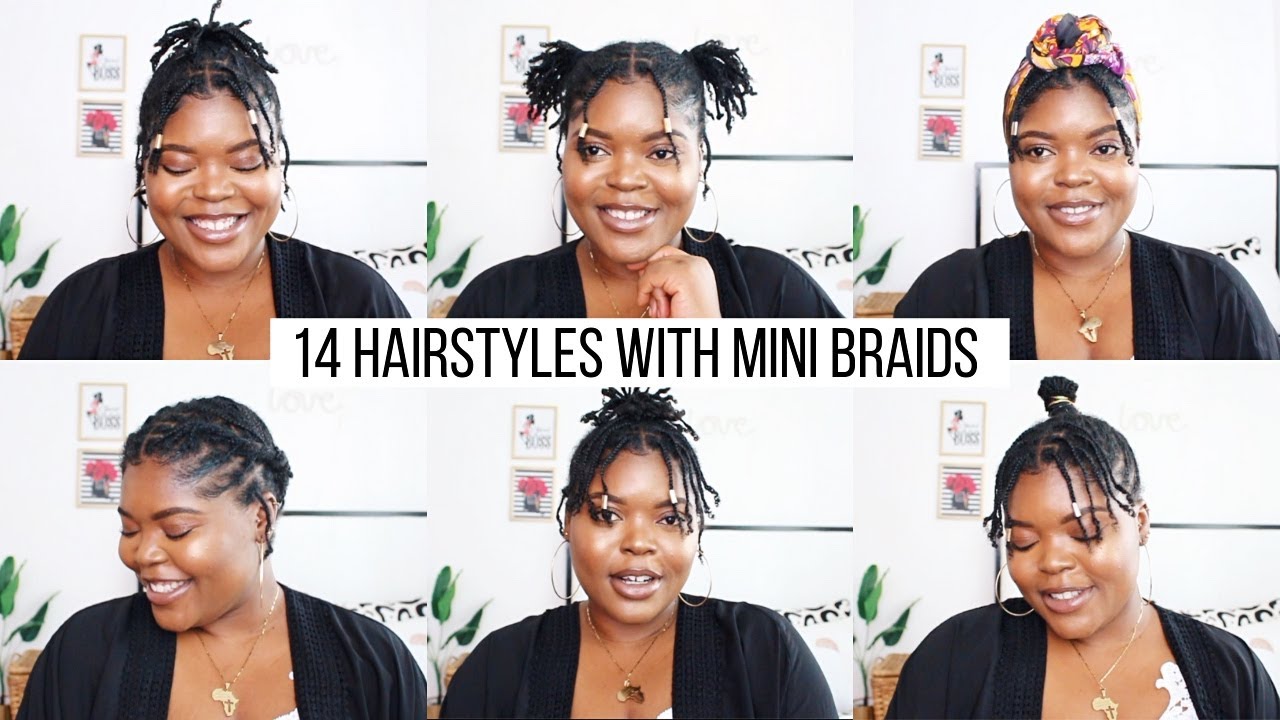 14 Mini Braids Hairstyles On Natural Hair Natural Hairstyles Youtube