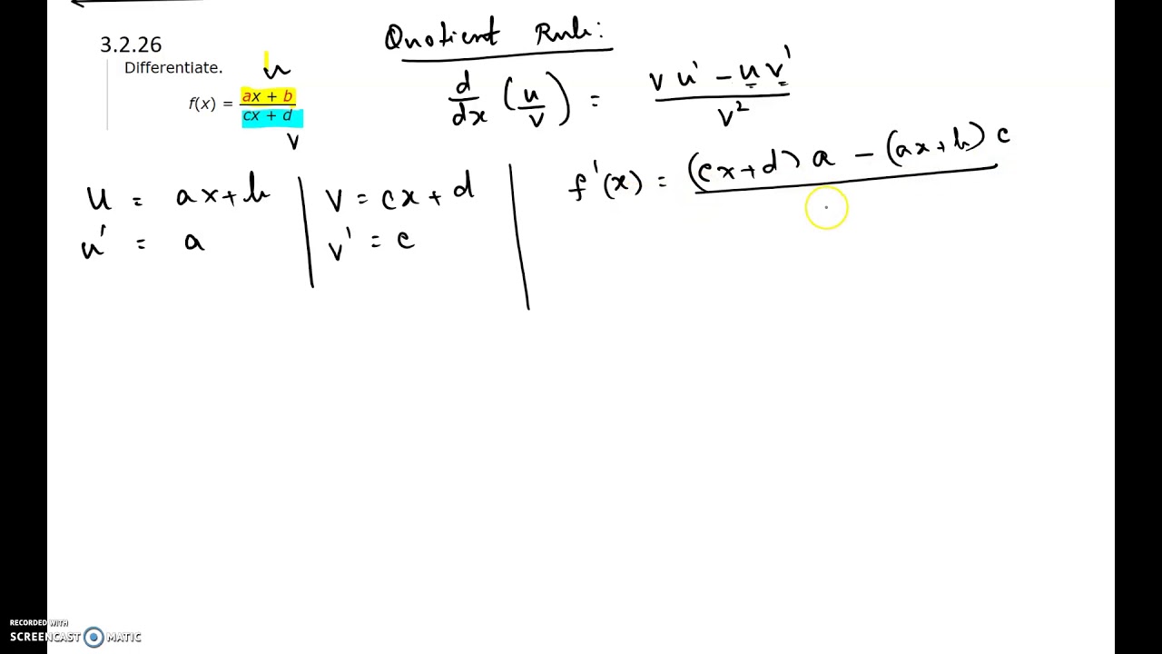 Practice Exam 2 - Calc 1 - 3.2.26 (find the derivative using quotient ...