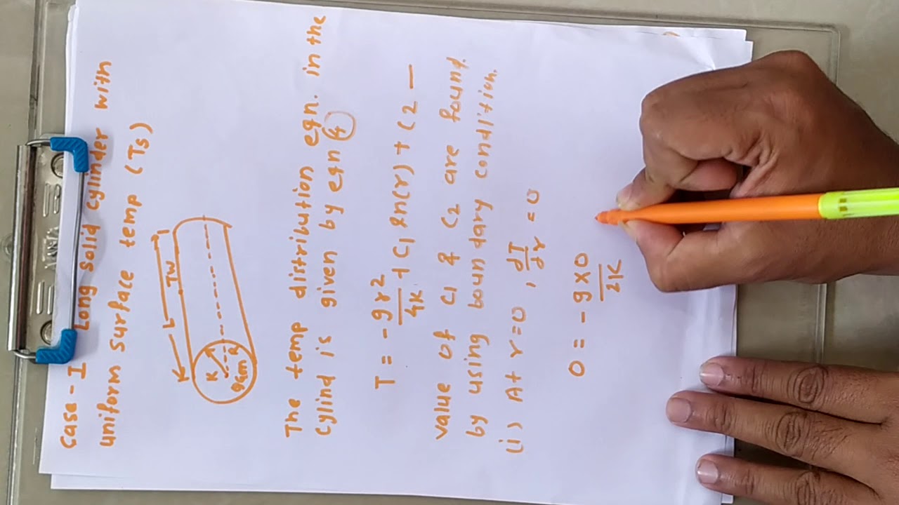 heat conduction through a solid cylinder with internal heat generation ...