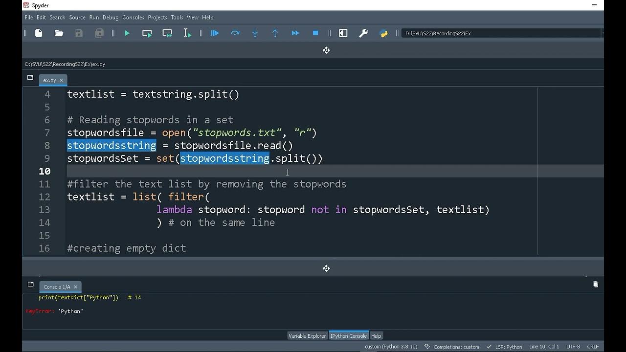 Python(Word Frequency in Text) تمرين تواتر الكلمات في نص - YouTube