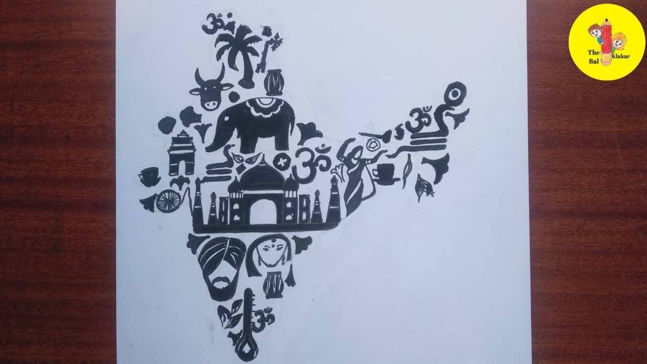 How to draw a poster of Incredible India II Republic day drawing | Very ...