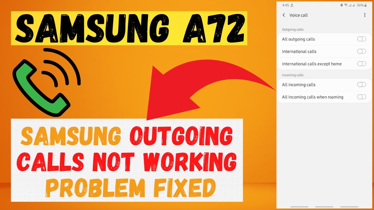 Samsung A72 | Incoming/Outgoing Calls Not Working || Call Not Connected ...