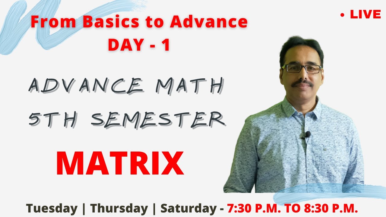 PART-1| MATRIX | ADVANCE MATH | MATHUR SIR CLASSES | LIVE CLASSES - YouTube