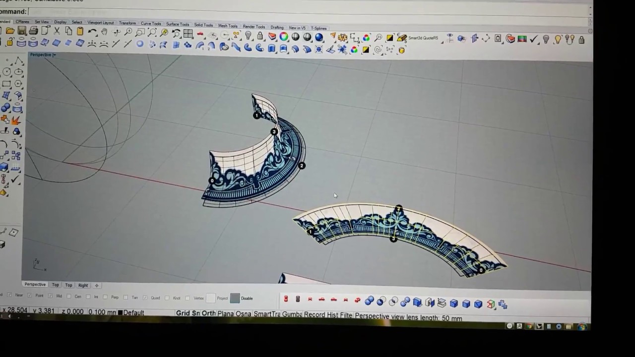 Rhino Ceros Flow Along Surface With Record History Flow Along Curve ...