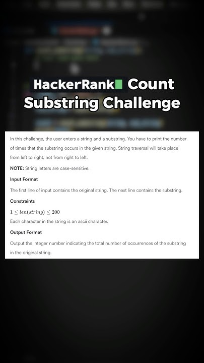 HackerRank Count Substring Challenge - YouTube