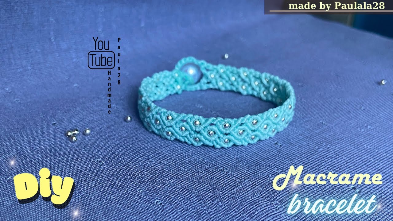Macrame tutorial | How to make beads bracelet •Vòng tay pulsera de hilo ...