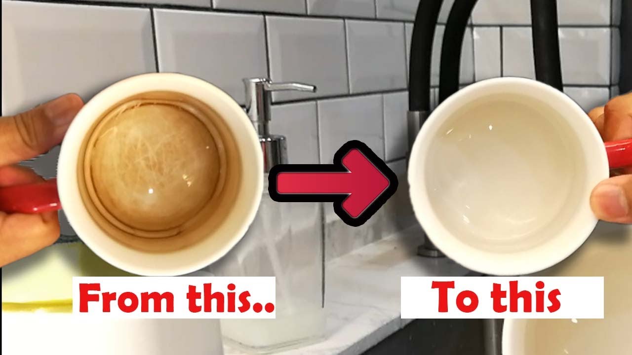 Coffee Stain Removal; how to clean your stained mug - YouTube