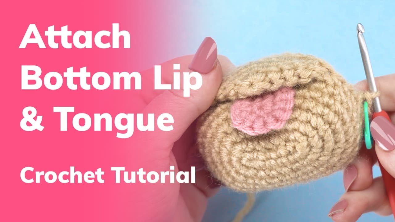 How to Crochet In Tongue & Bottom Lip | Amigurumi Tutorial | Daisy the ...