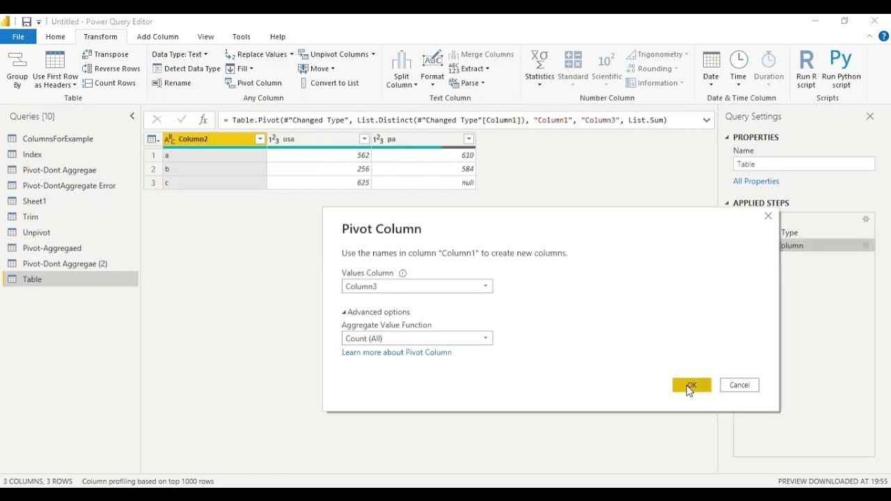 power bi || power query || pivot , unpivot - YouTube