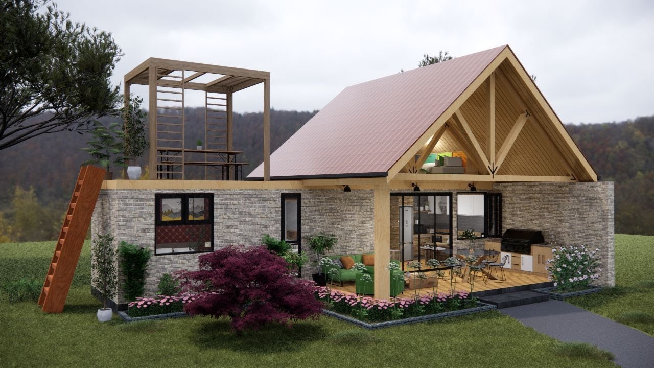 Stylish & Space-Saving | Cozy Small House Design with Loft Bed | 3x12 ...