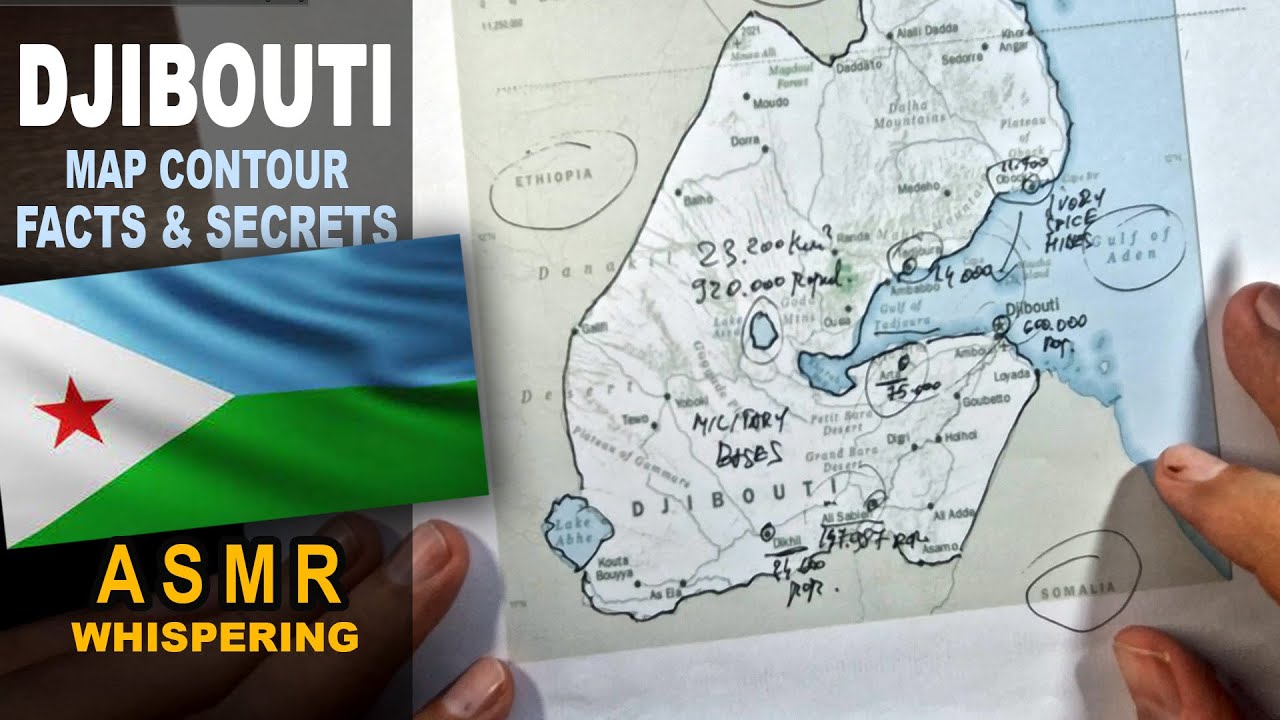ASMR: Map of DJIBOUTI tracing with facts | Main CITIES Facts and ...