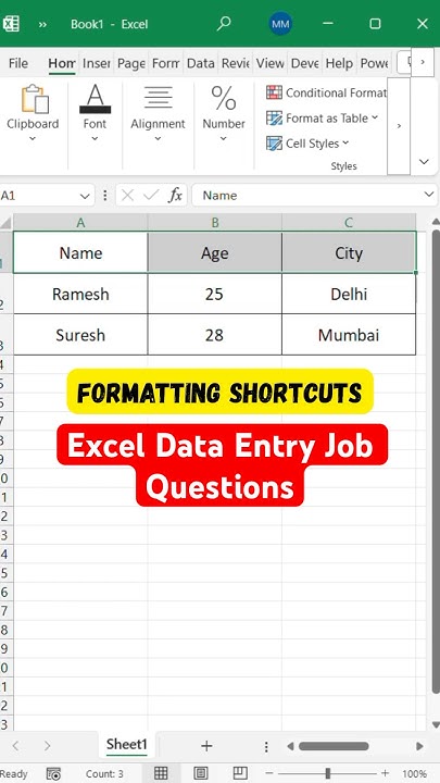 Excel Shortcut Keys से Fast Formatting सीखो | Bold, Italic, Color Trick!| Hindi Tutorial# ...
