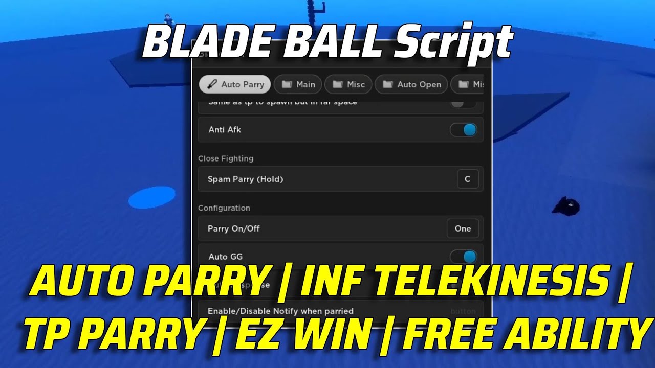 BLADE BALL Script - AUTO PARRY | INF TELEKINESIS | TP PARRY | EZ WIN ...
