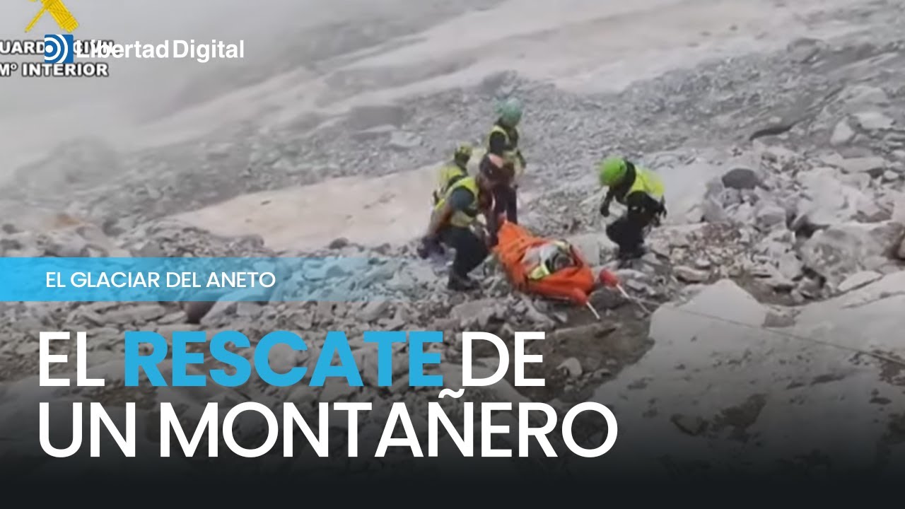 Así ha sido el rescate de un montañero al caer en el glaciar del Aneto ...