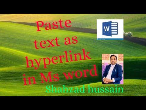 How to paste text as a hyperlink in Ms word l Shahzad hussain - YouTube