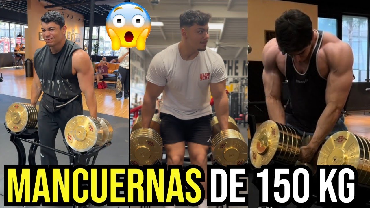 🔥Moises, Andoni y Axel Martinez 💪levantando mancuernas de 150 kg - YouTube