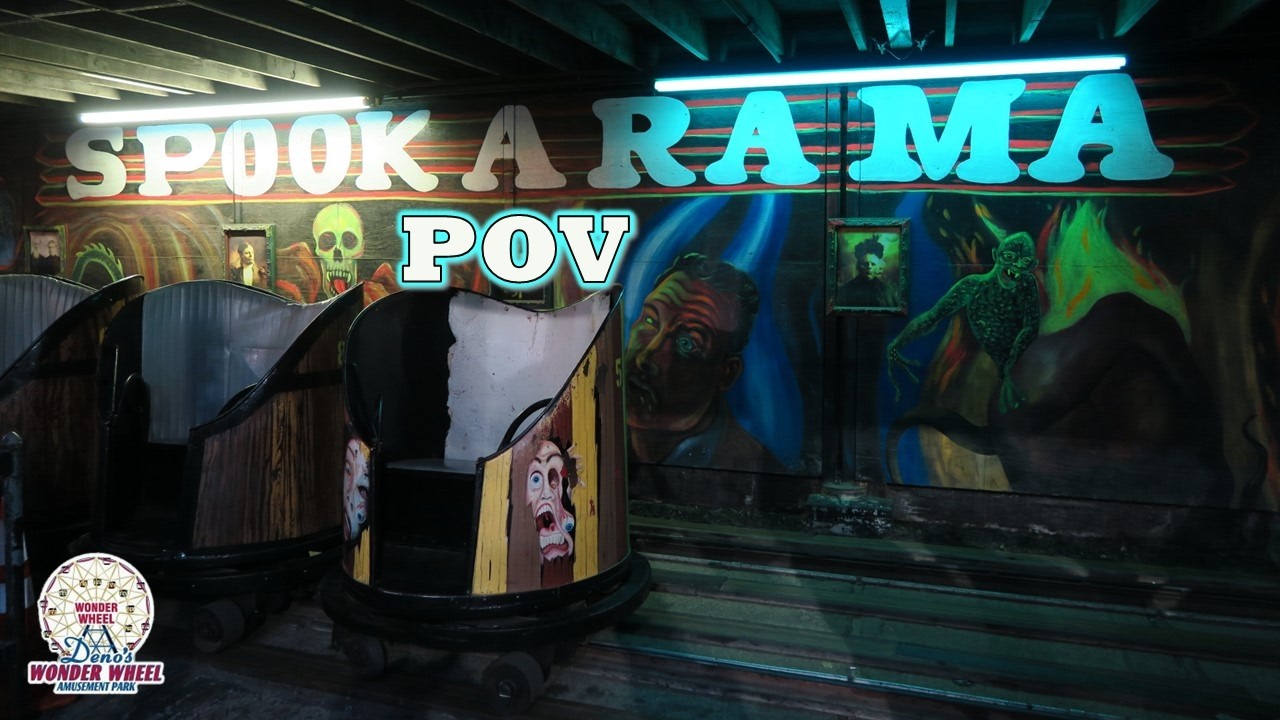 Spook-A-Rama POV (HD 60FPS), Deno's Wonder Wheel Park Pretzel Dark Ride ...