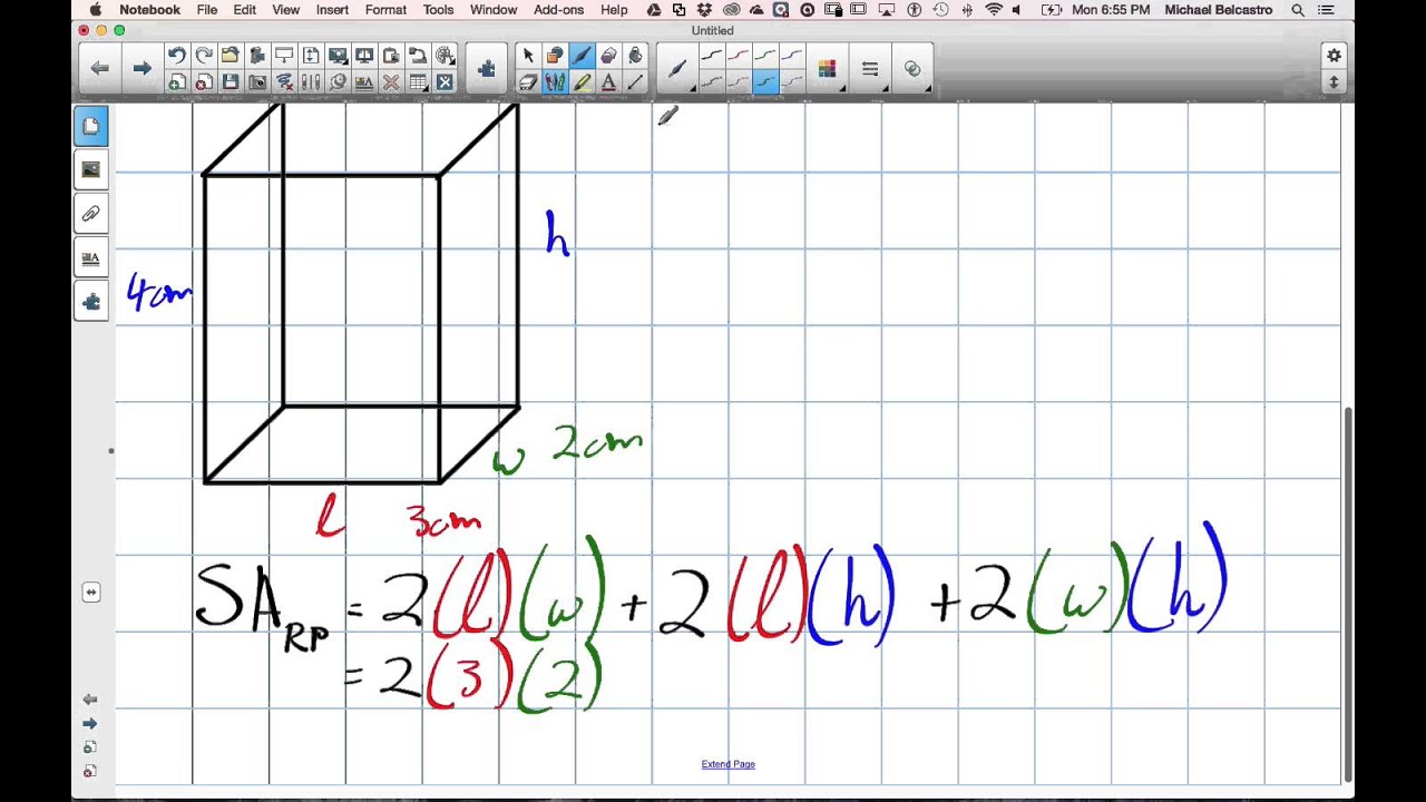 Surface Area of a Rectangular Prism with Formulas Grade 7 Nelson Lesson ...