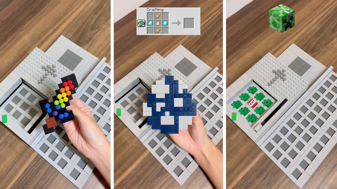 Realistic Crafting Minecraft Impossible items BUT Lego! - YouTube