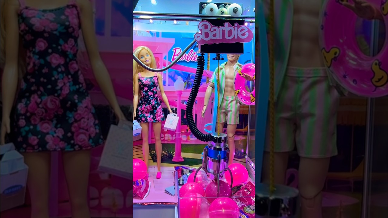 MINI CLAW MACHINE FILLED WITH BARBIE AND KEN!!#youtubeshorts # ...