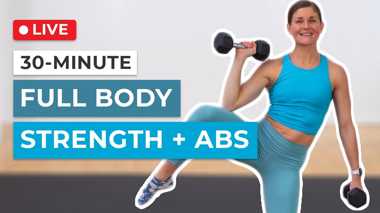 30-Minute Dumbbell Strength + Abs Workout (Full Body) - YouTube