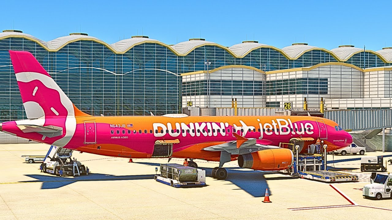 I Landed JetBlue's new Dunkin Donuts livery in Microsoft Flight ...