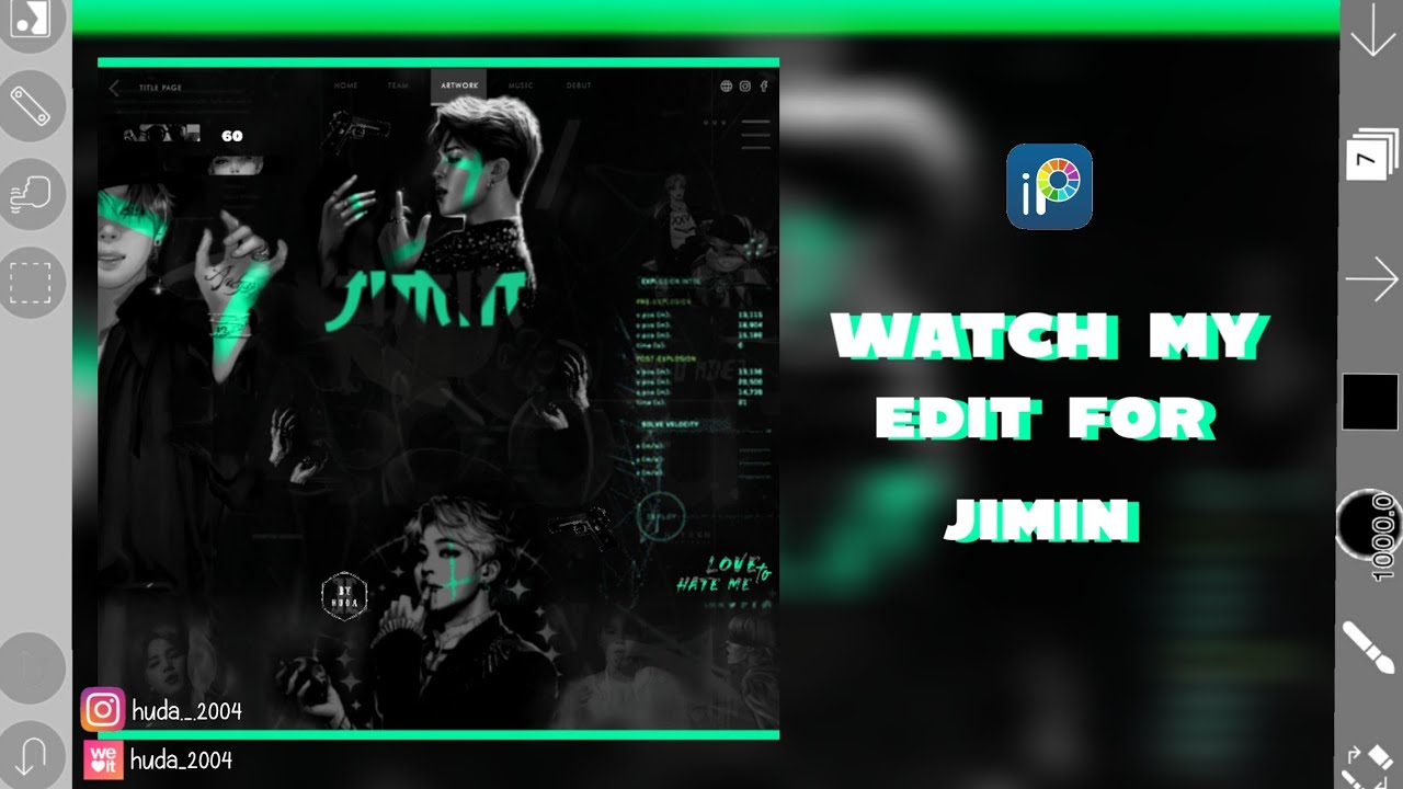 تصميمي لجيمين من بانقتان / Watch my edit jimin from bts ibispaint x ᝢཹ - YouTube