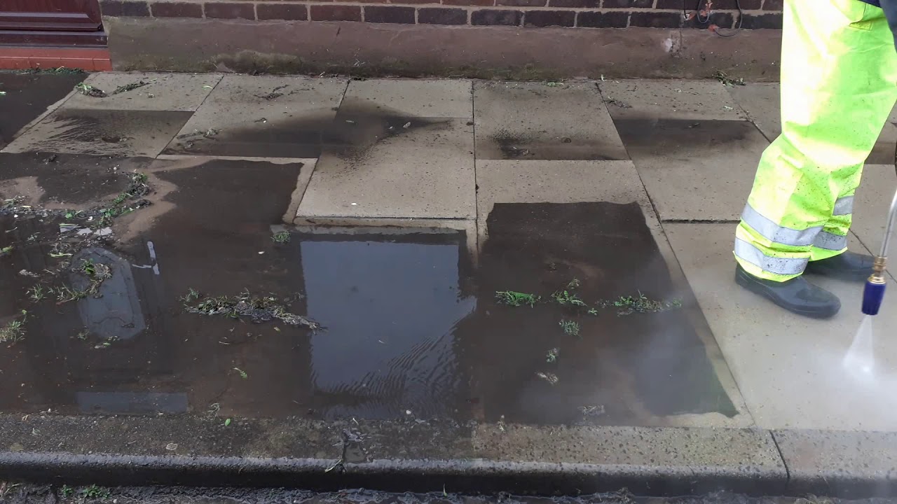 Pressure washing a flagged path a very satisfying timelapse pressure ...