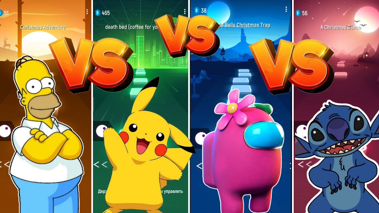 Homer simson(Wellerman) VS Pikachu(Enemy) VS Amogus(Monstre) VS Stitch ...